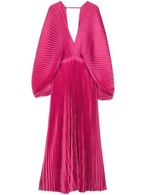 L'IDEE Open-back Pleated Maxi Dress