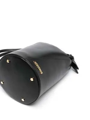 Jacquemus Le Petit Tourni Leather Bucket Bag - Black