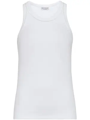 Brunello Cucinelli Fine-ribbed Tank Top - White