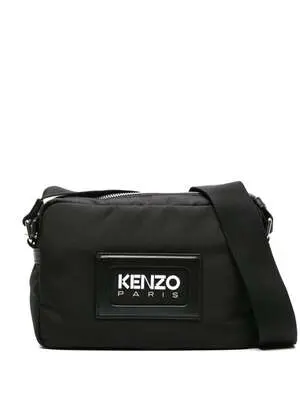 Kenzo Embossed Logo Messenger Bag - Black