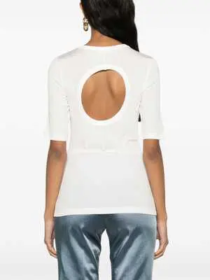 Fabiana Filippi Cut-out Fine-ribbed Top - White