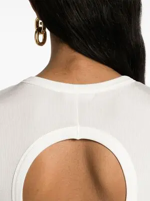 Fabiana Filippi Cut-out Fine-ribbed Top - White