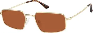 Zenni Rectangle Full Rim Sunglasses - Gold