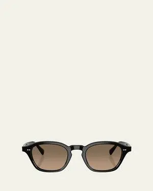 Oliver Spencer Acetate Square Frame Sunglasses - Black