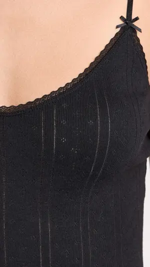 COUCOU Pointelle Knit Cami Dress