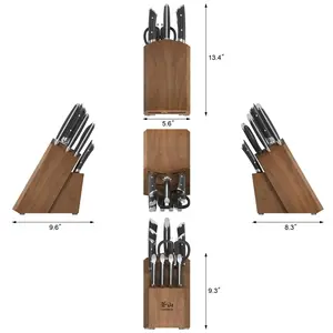 CANGSHAN Helena Series 12 Piece Knife Block Set - Black