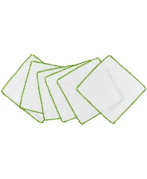 TINA CHEN DESIGNS Picot Edge Cocktail Napkins, Set Of - Bali