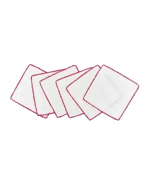 TINA CHEN DESIGNS Picot Edge Cocktail Napkins, Set Of - Fuchsia