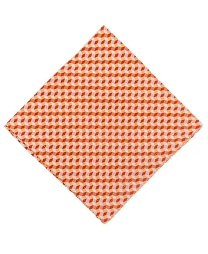 TINA CHEN DESIGNS Retro Cube Napkins, Set Of 4 - Peach