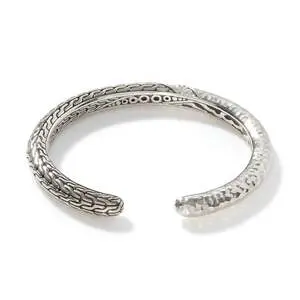 John Hardy Twisted Pavé Hinged Cuff - White Diamond