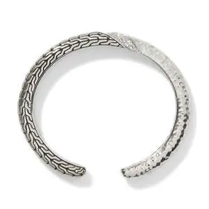 John Hardy Twisted Pavé Hinged Cuff - White Diamond