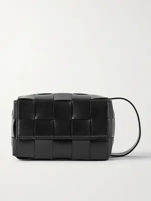 Bottega Veneta Intrecciato Leather Wash Bag - Black