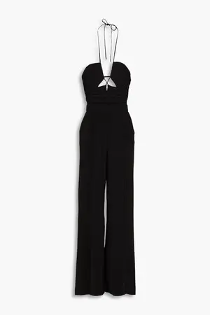 Simkhai Gala Cutout Pleated Crepe Jumpsuit - Black