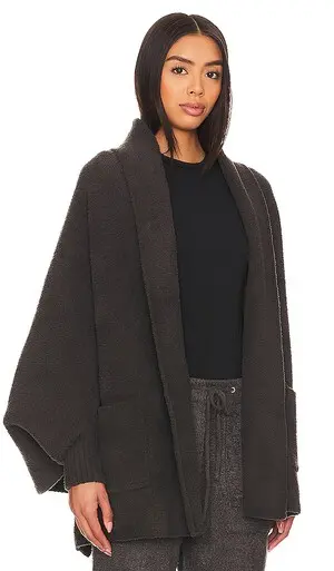 Barefoot Dreams Cozychic Blanket Wrap In Charcoal - Carbon