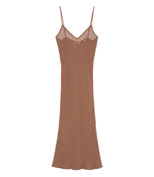 DÔEN Long Deep V-neck Slip - Carob
