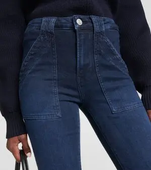 FRAME Le High Flare Trapunto High-rise Jeans