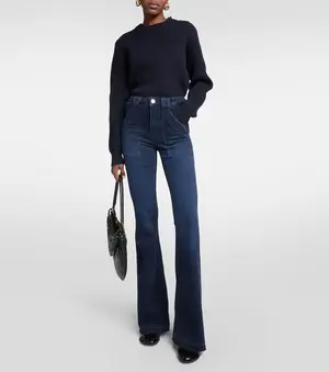 FRAME Le High Flare Trapunto High-rise Jeans