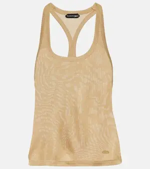 TOM FORD Tom Ford Micro-Rib Silk Jersey Tank Top Yellow