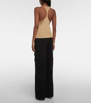 TOM FORD Micro-rib Silk Jersey Tank Top - Yellow