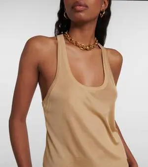 TOM FORD Micro-rib Silk Jersey Tank Top - Yellow