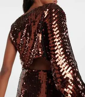TALLER MARMO Eric Sequined Top - Brown