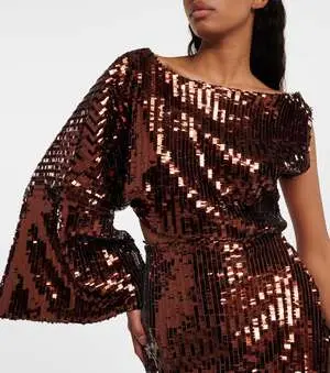 TALLER MARMO Eric Sequined Top - Brown