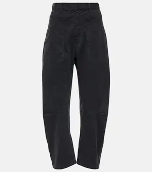 NILI LOTAN Shon Cotton Twill Pants - Black