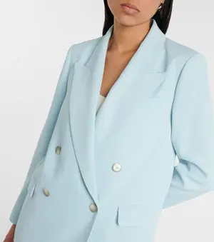 JOSEPH Jaden Double-breasted Cady Blazer - Blue
