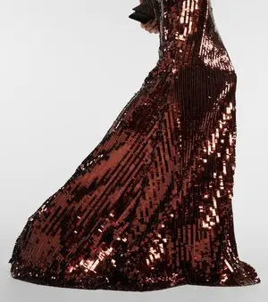 TALLER MARMO Ariel Sequined Maxi Skirt