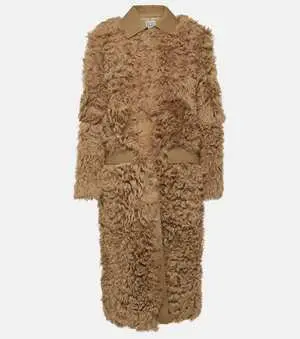 TOTEME Leather-trimmed Shearling Coat