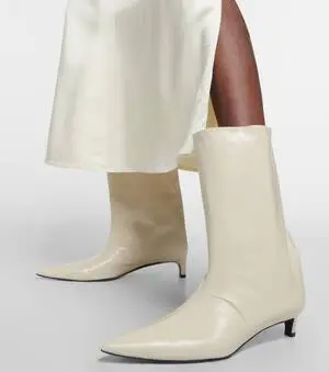 JIL SANDER Leather Boots - White
