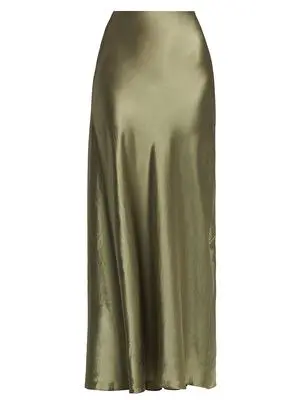 Vince Women's Satin Maxi Skirt - Artichoke  Artichoke