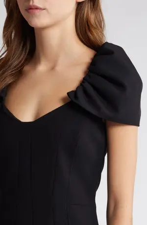 French Connection Whisper Flutter Sleeve Mini Dress - Blackout