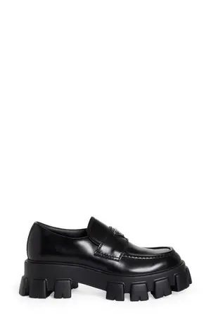 Prada Monolith Lug Sole Loafer - Nero