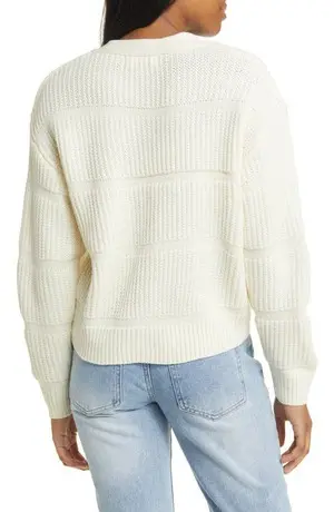 ALL IN FAVOR Mixed Stitch V-neck Cardigan