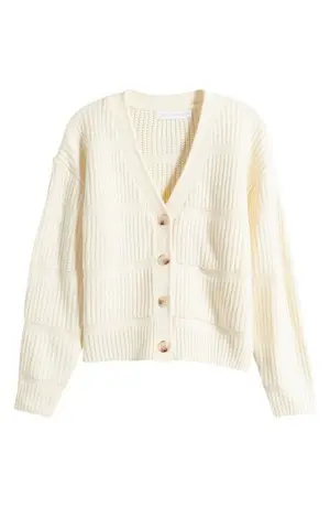 ALL IN FAVOR Mixed Stitch V-neck Cardigan