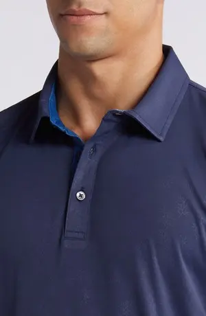 SWANNIES Barrett Botanical Print Golf Polo