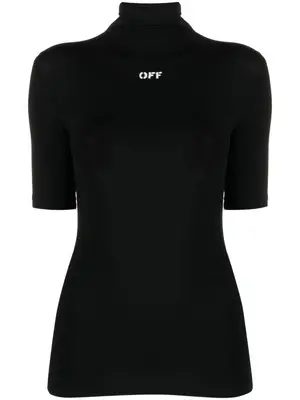 Off-White Logo-print High-neck T-shirt - Black