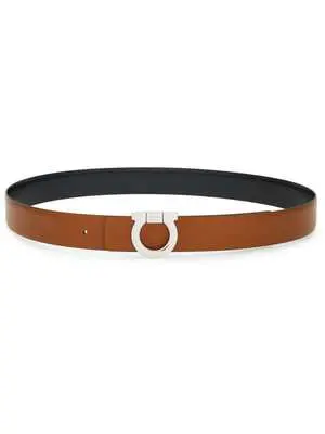 FERRAGAMO Gancini Leather Belt - Black