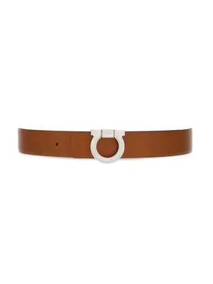 FERRAGAMO Gancini Leather Belt - Black