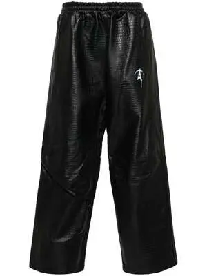 DOUBLET Crocodile-pattern Leather Track Pants