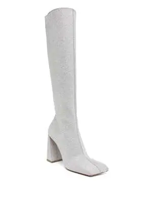 Amina Muaddi Marine Glitter Knee-high Boots