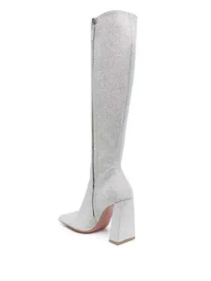 Amina Muaddi Marine Glitter Knee-high Boots