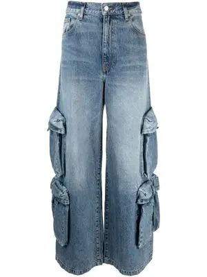 Amiri Baggy Mid-rise Wide-leg Jeans - Blue