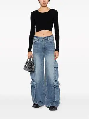Amiri Baggy Mid-rise Wide-leg Jeans - Blue