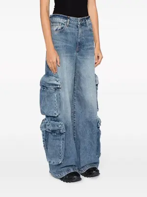 Amiri Baggy Mid-rise Wide-leg Jeans - Blue