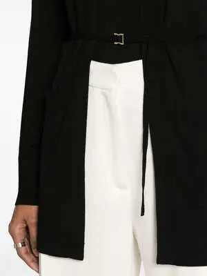Chloé Wool Cardigan With Belt - Black