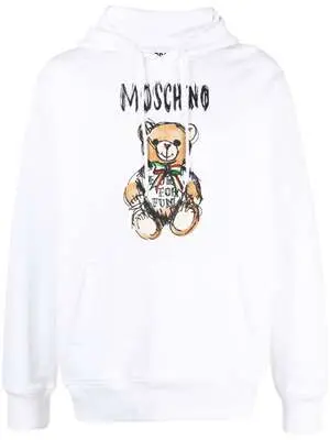 Moschino Teddy Bear Cotton Hoodie - White