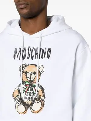 Moschino Teddy Bear Cotton Hoodie - White