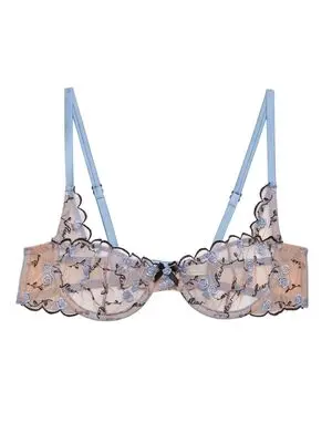 FLEUR DU MAL Rose And Vine Embroidered Balconette Bra